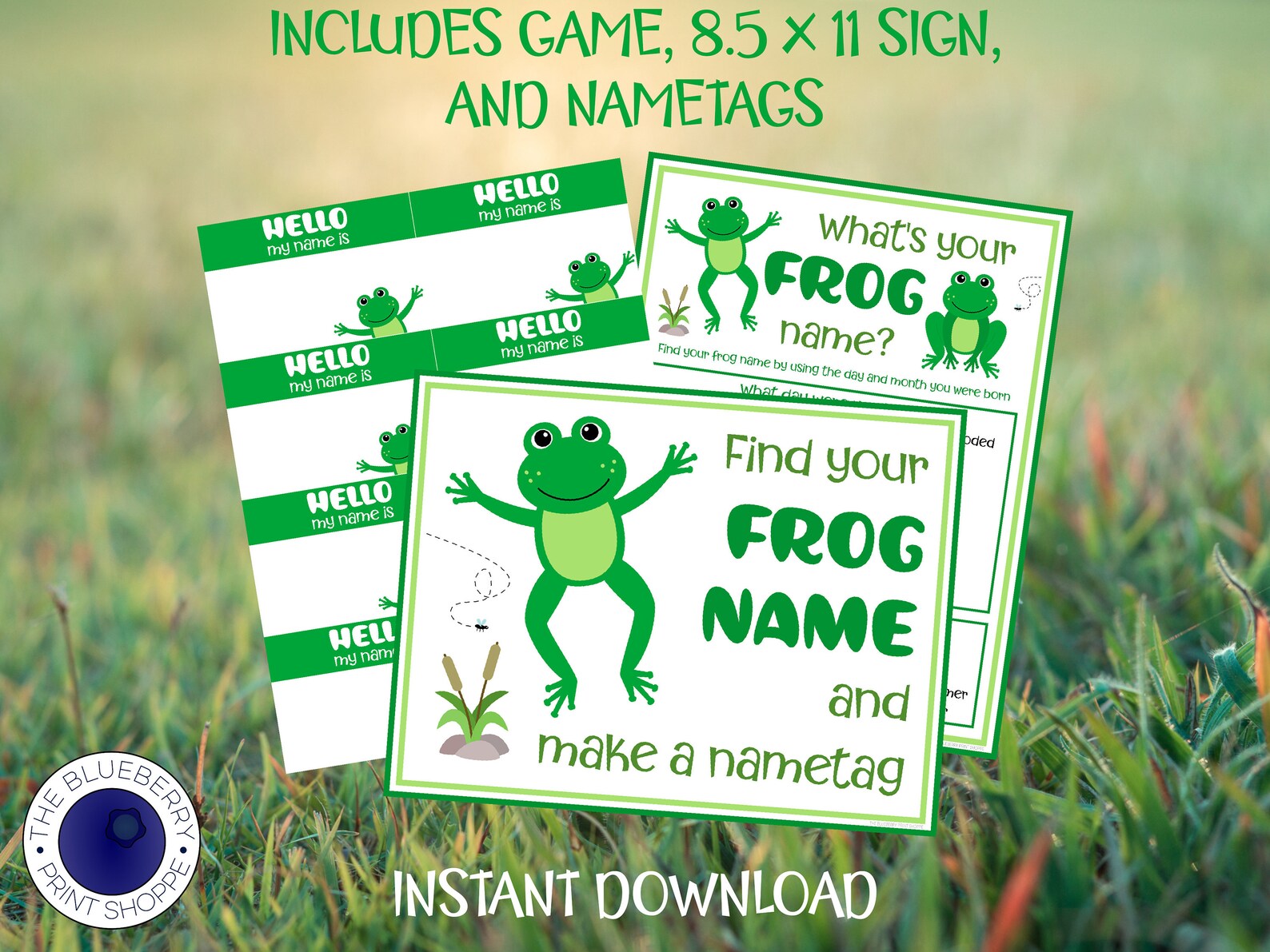 What's Your Frog Name Game With Name Tags & Sign | Leap Day Game | Frog ...