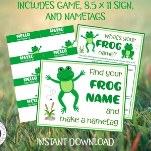 What's Your Frog Name Game With Name Tags & Sign | Leap Day Game | Frog ...