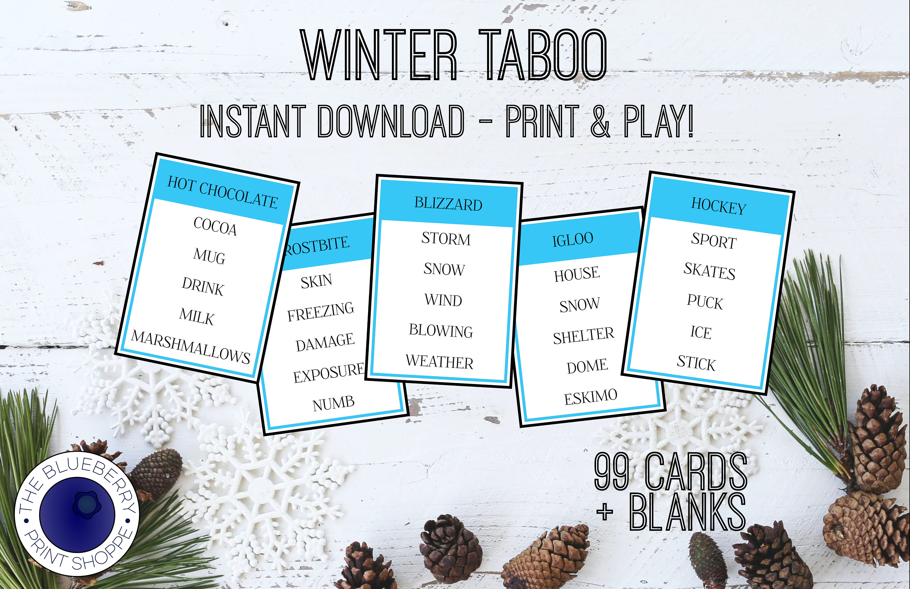 Winter Taboo Game Printable Game Classroom Game Party | Etsy