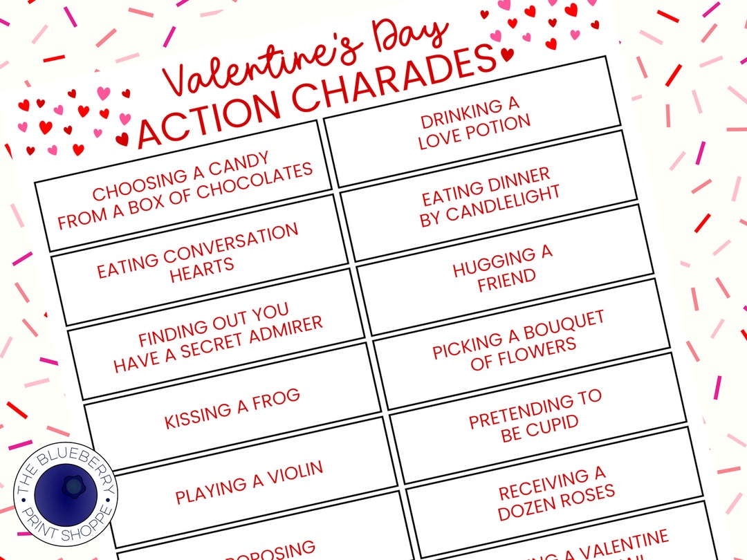 Valentine's Day Game | Valentine's Day Charades | Pictionary ...