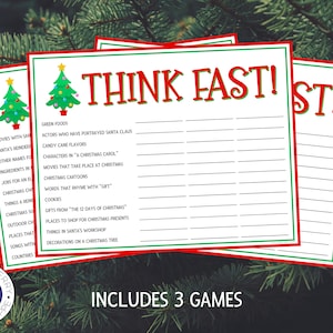 Christmas Think Fast! | Christmas Trivia | Christmas Game Printable - Etsy