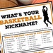 Basketball Game What's Your Basketball Name Game WITH - Etsy