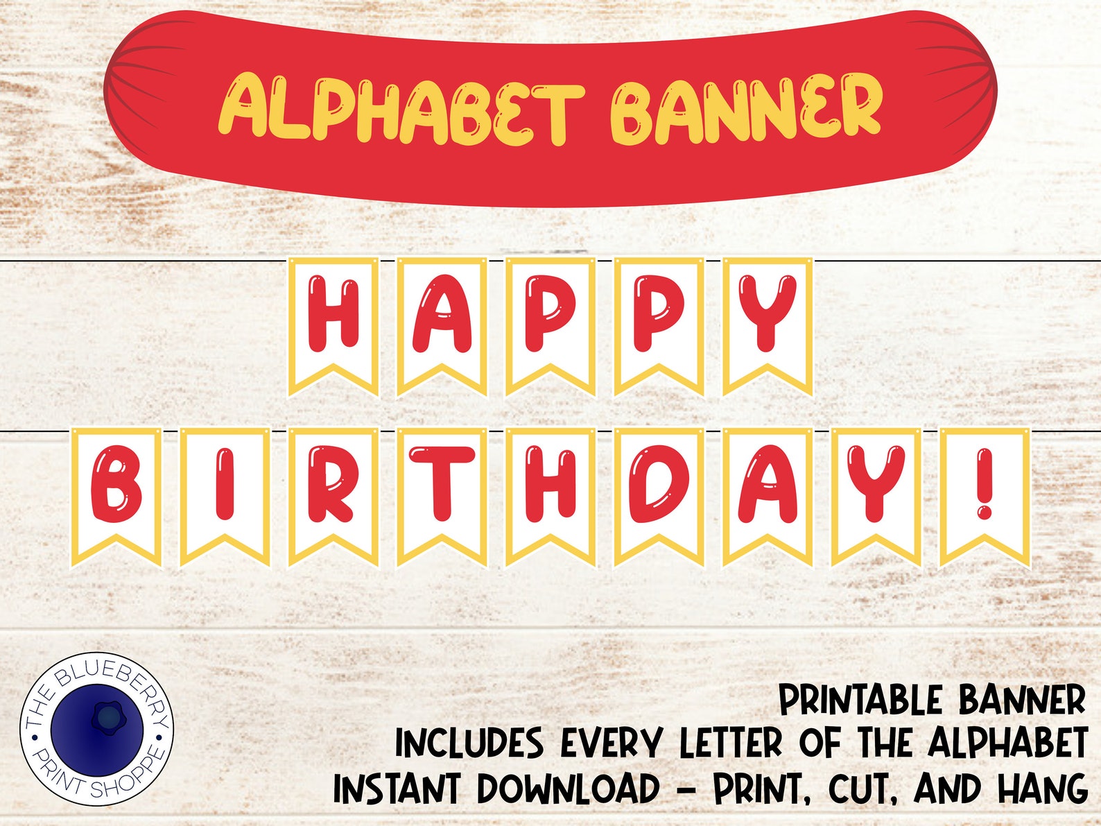 Hot Dog Party Banner Create Your Own Banner Alphabet - Etsy