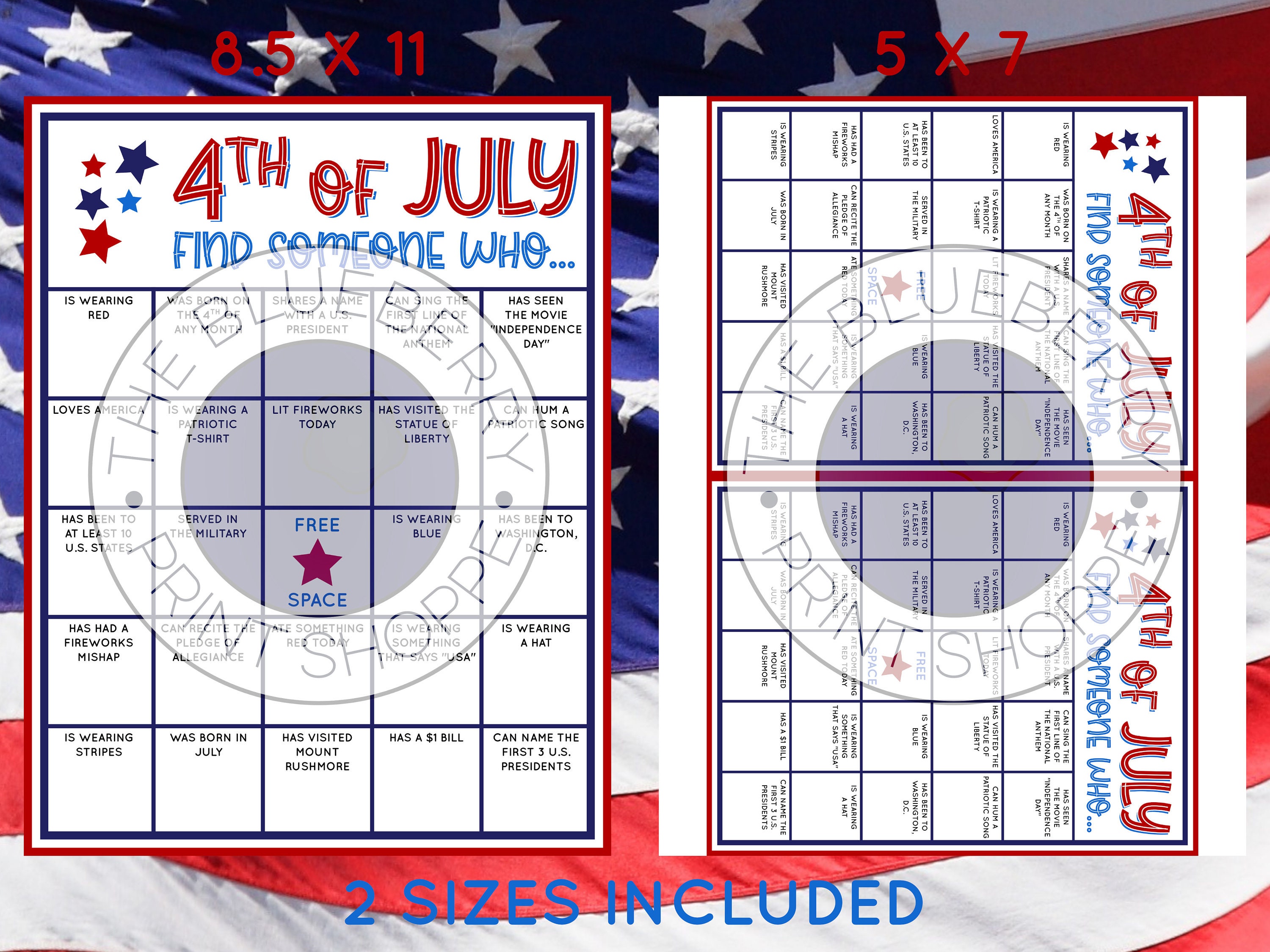 4th of July Find Someone Who Game | Fourth of July Party Icebreaker ...