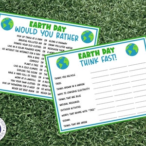 Earth Day Printable Game Bundle 5 Fun Games Jokes Would You Rather ...