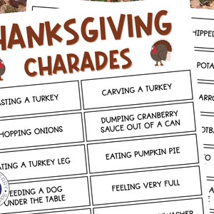 Thanksgiving Charades Game | Fun Thanksgiving Activity | Classroom Game ...