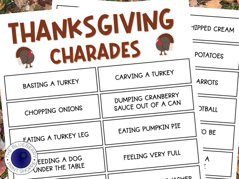Thanksgiving Charades Game | Fun Thanksgiving Activity | Classroom Game ...