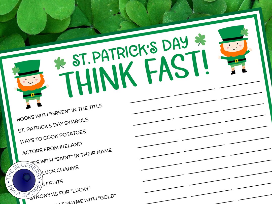 St. Patrick's Day Games | Think Fast! | TWO GAMES | St Patrick's Day ...