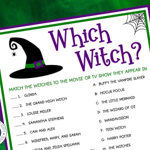 Which Witch Halloween Matching Game | Halloween Party Game | Witches ...