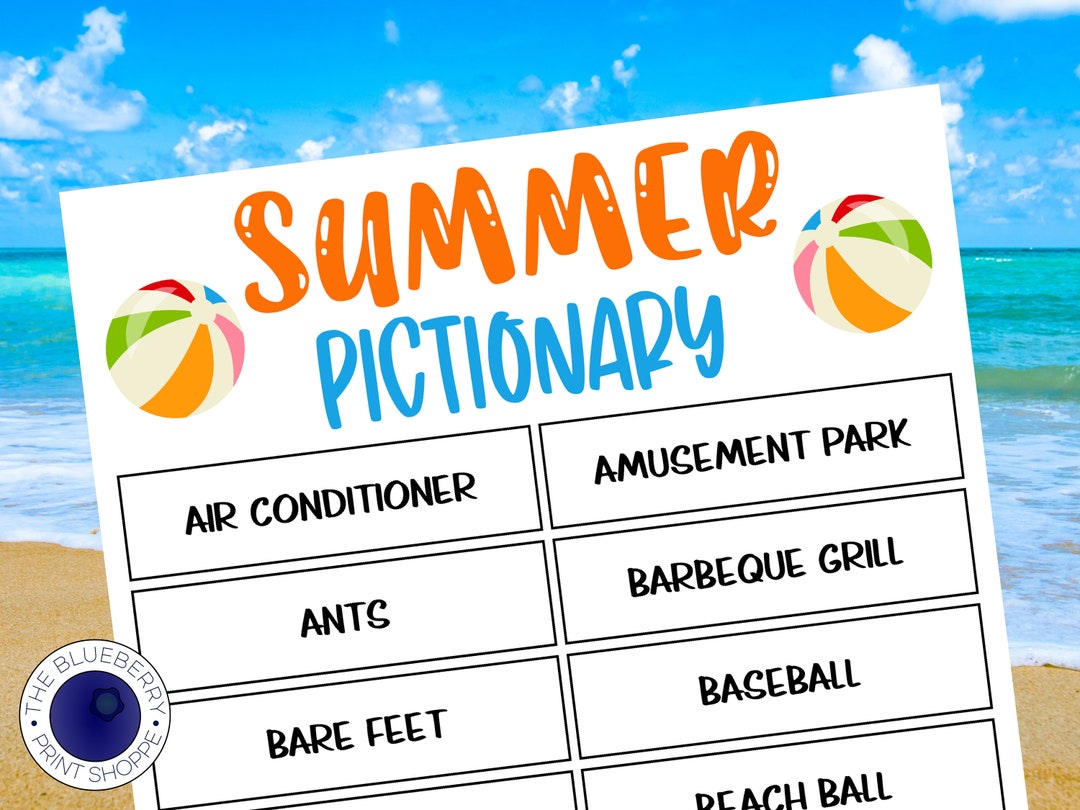 Summer Pictionary Game | 104 Phrases to Draw or Act Out | Fun Activity ...