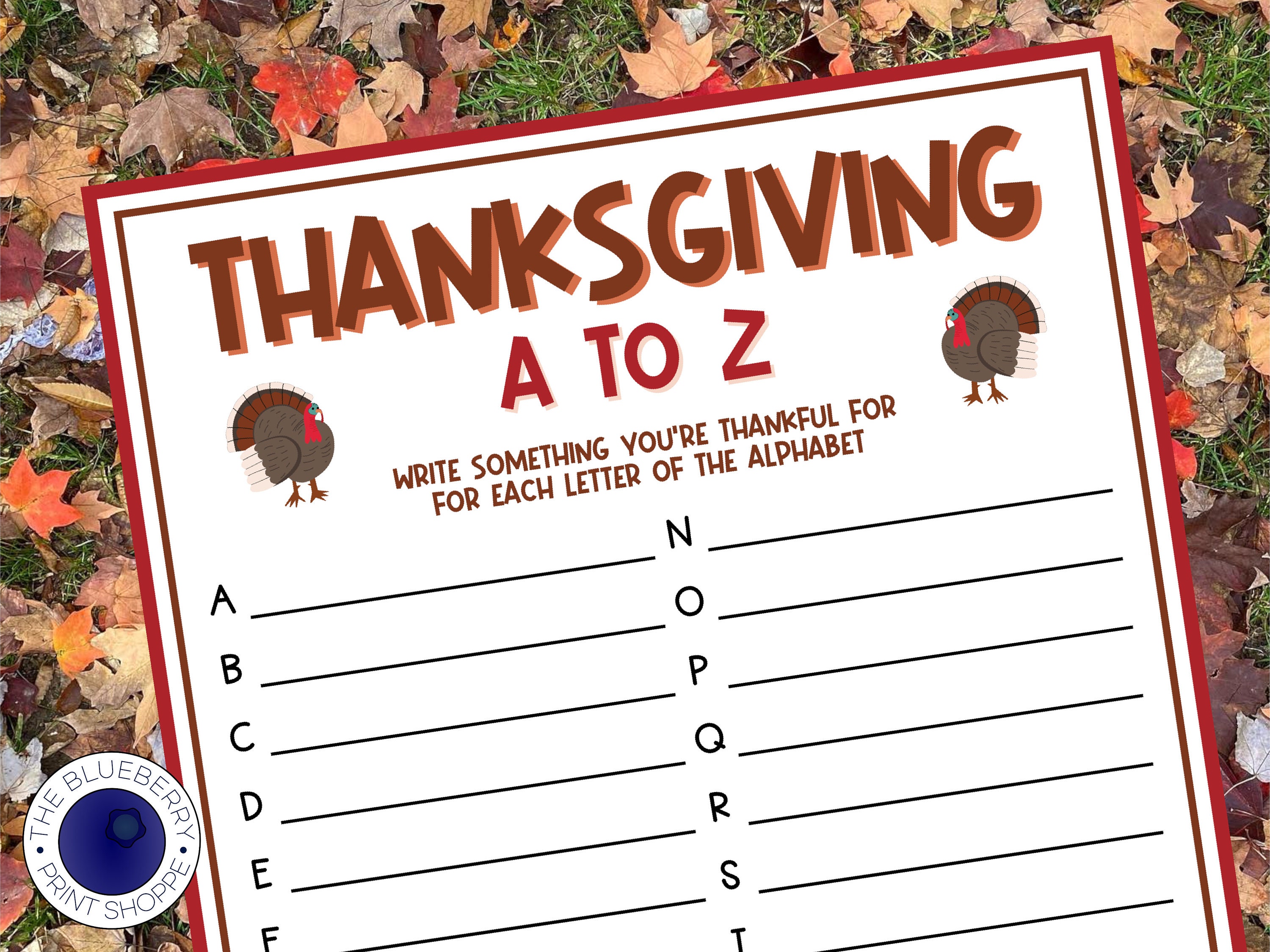 Thanksgiving A to Z Game | Gratitude Game | What Are You Thankful For ...