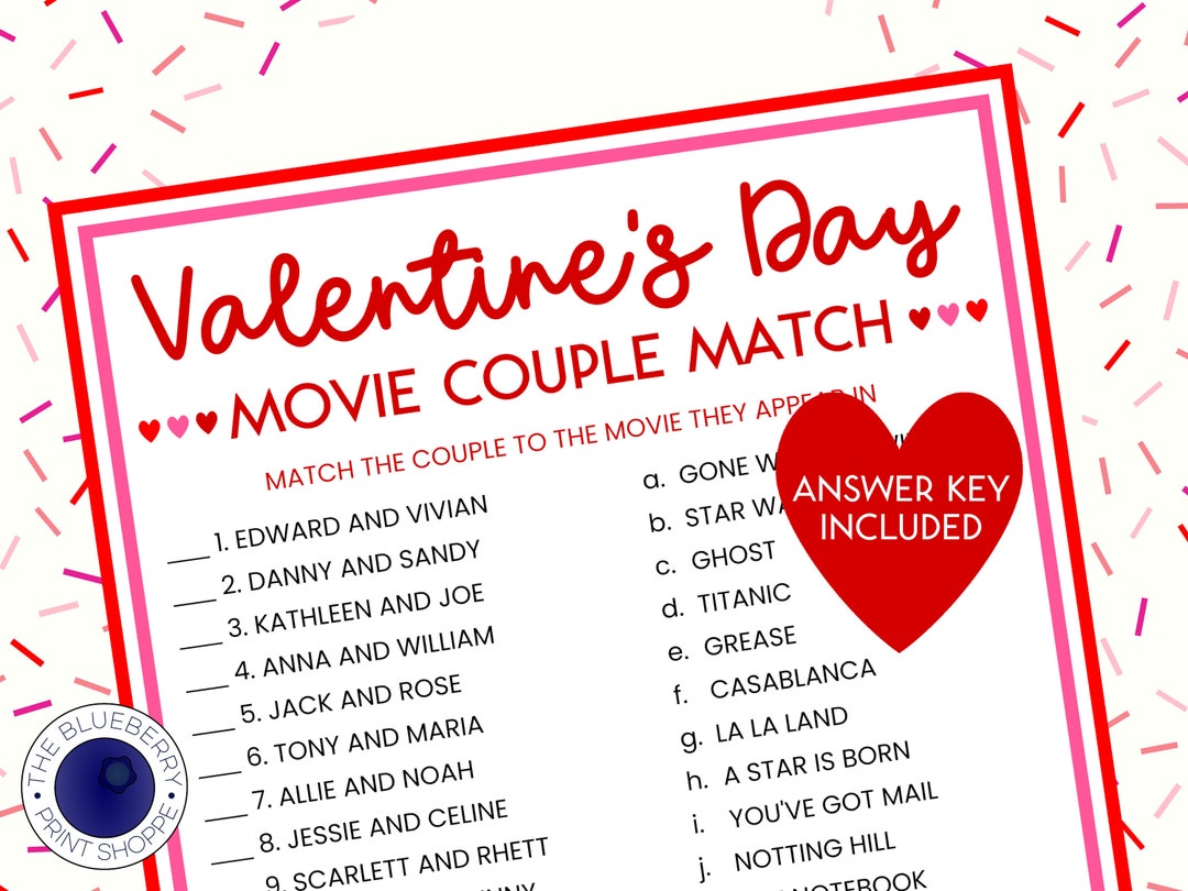 Valentine's Day Game | Movie Trivia | February 14th | Galentine's Game ...