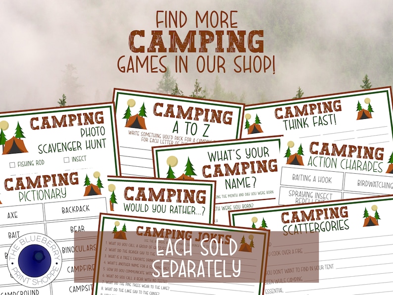 Camping Jokes | Camping Game | Campground Activity - Etsy