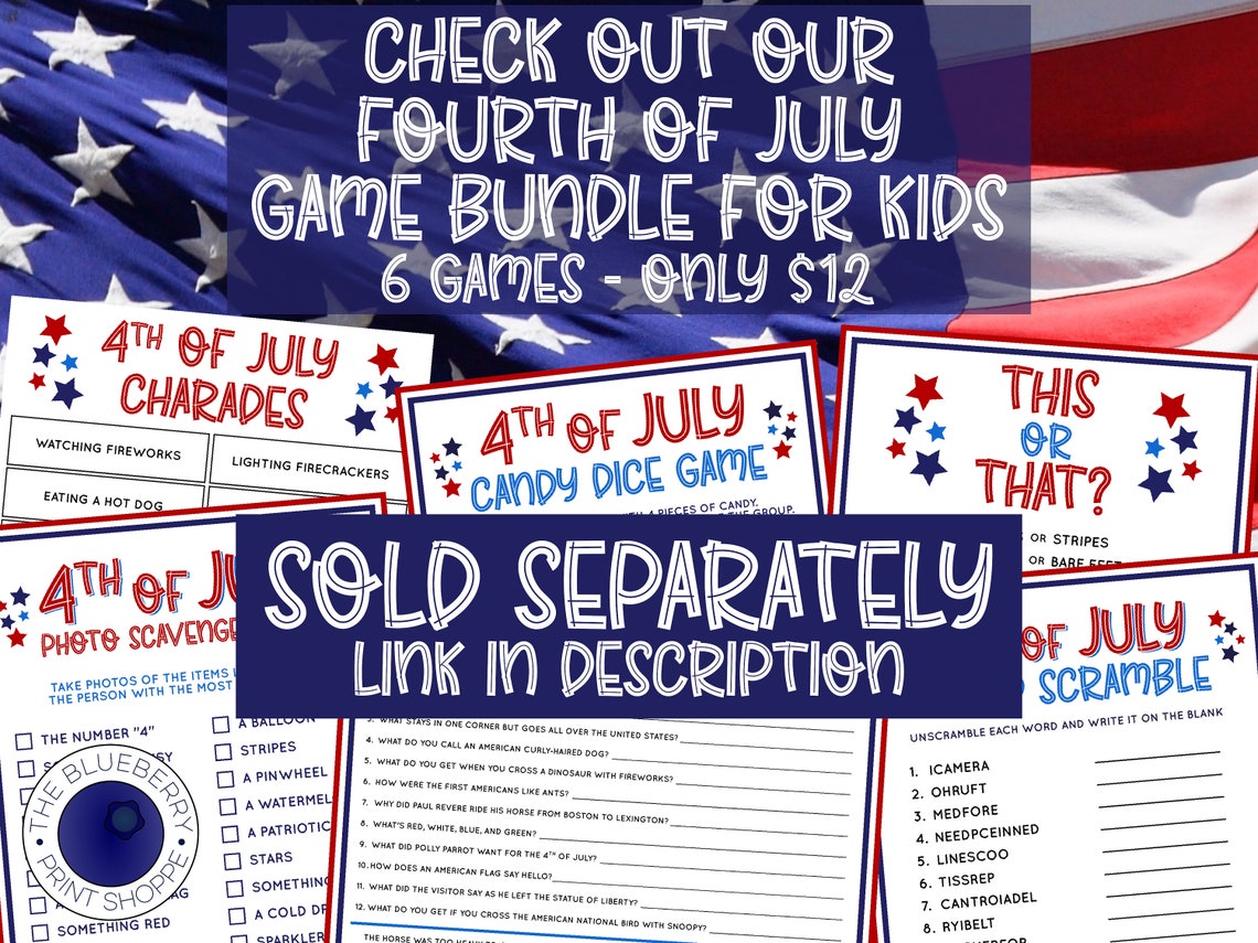 Patriotic THINK FAST Game 4th of July Independence Day - Etsy