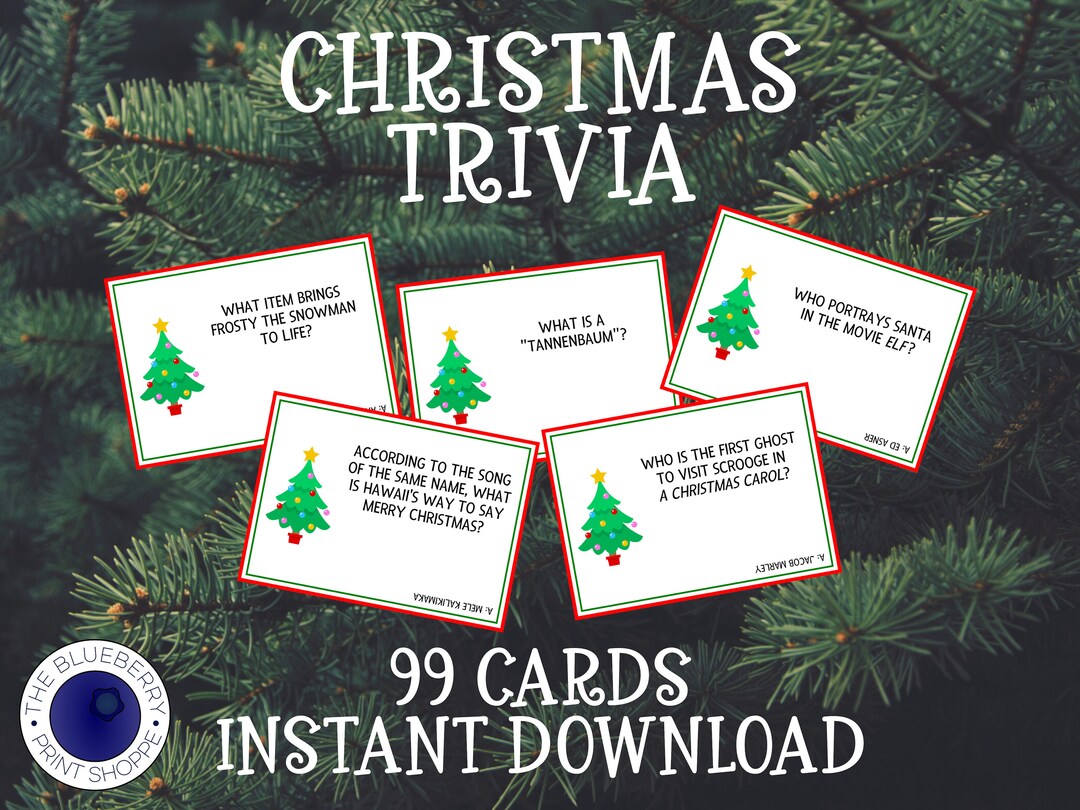 Christmas Trivia Game - Christmas Trivia Cards - Christmas Party Game ...