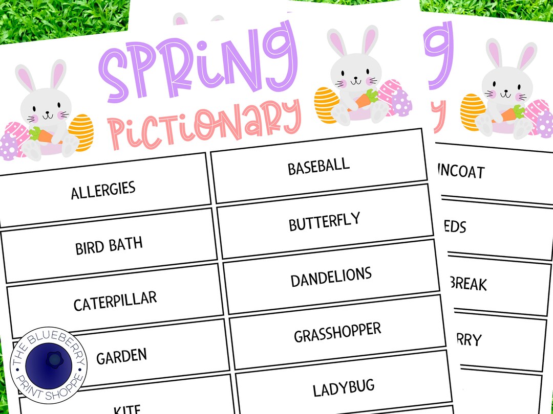 Spring Pictionary Game | Charades | Springtime Fun | Act It Out | Fun ...