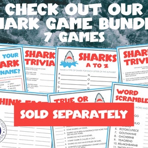 Shark Week Bingo Game | 10 Bingo Cards | Play While Watching Shark Week ...