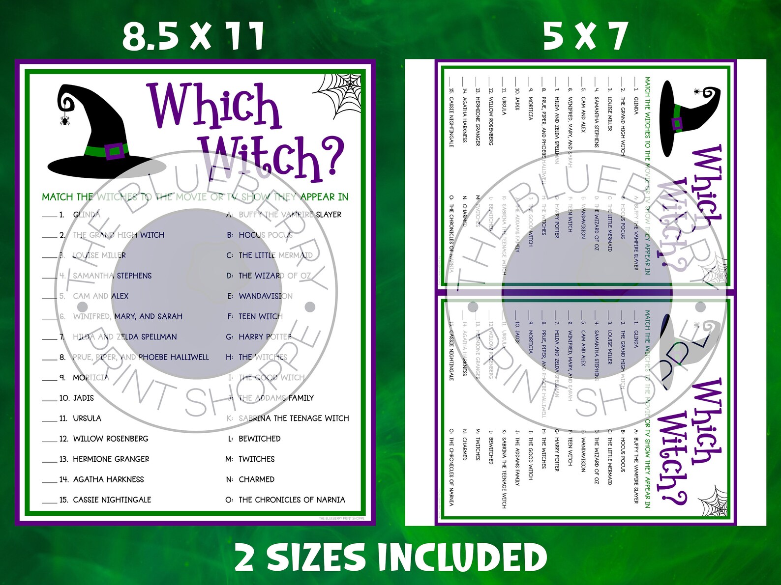 Which Witch Halloween Matching Game | Halloween Party Game | Witches ...