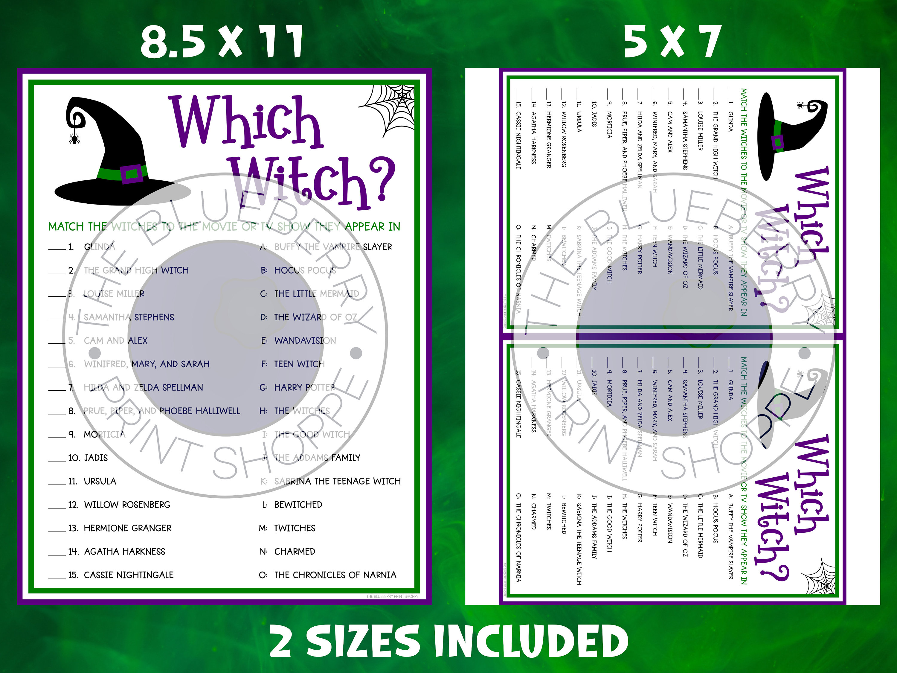 Which Witch Halloween Matching Game | Halloween Party Game | Witches ...