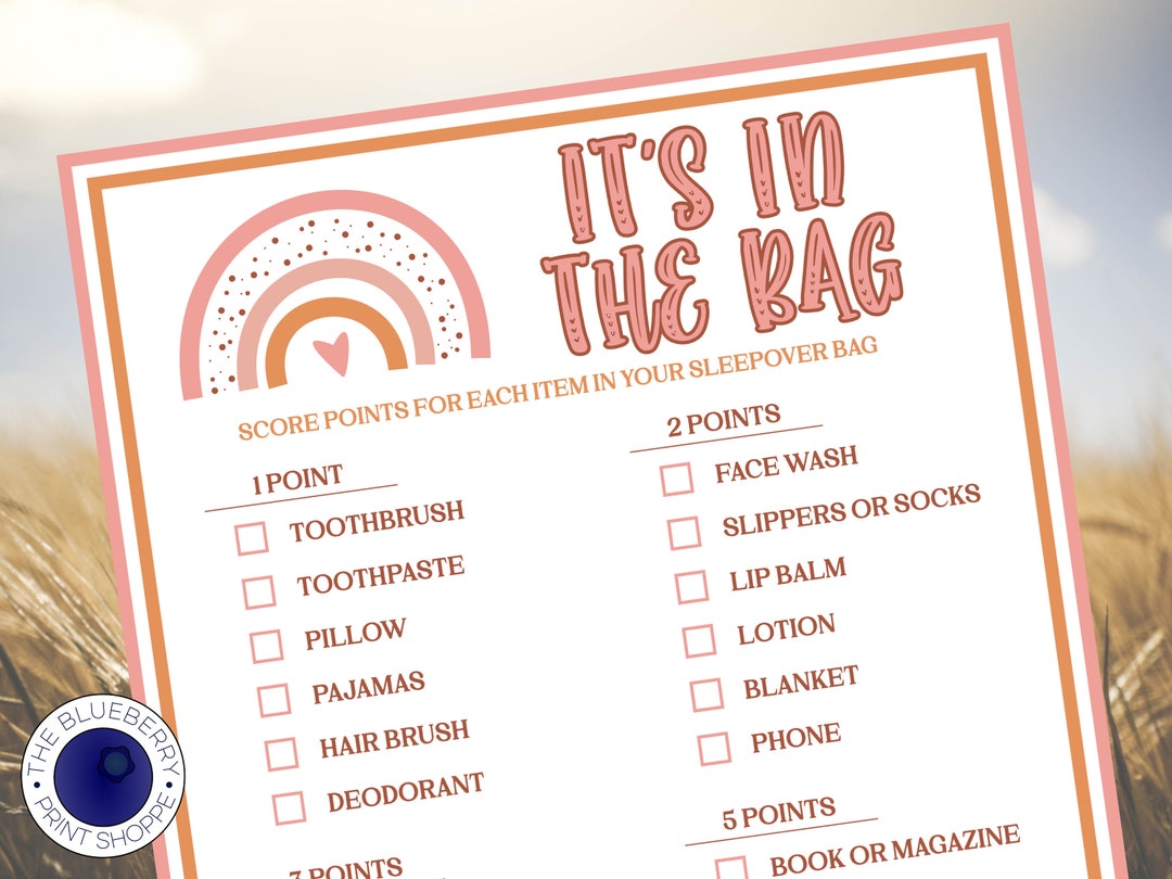 Slumber Party Game | It's in the Bag | What's in Your Sleepover Bag ...