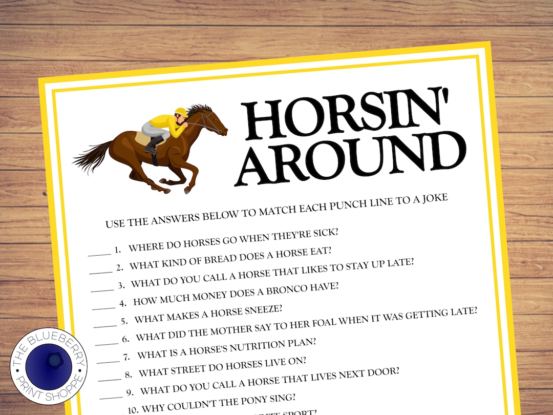 Preakness Stakes Game | Horse Jokes | Horse Riddles | Kids' Preakness ...