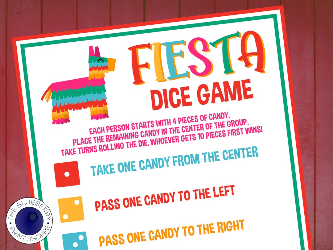 Fiesta Dice Game | Fun Fiesta Party Game | Cinco De Mayo Game | Pinata ...