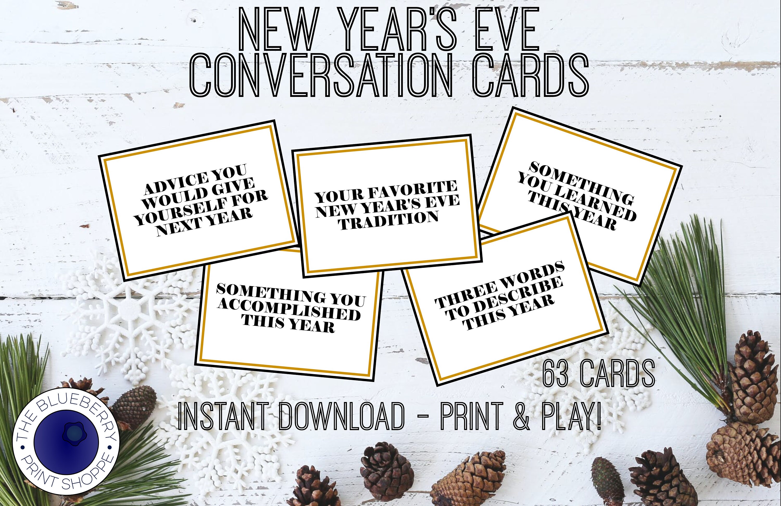 New Year’s Eve Conversation Cards - New Year's Eve Party Game - New ...