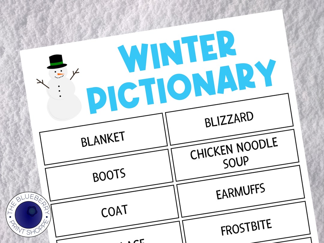 Winter Pictionary | Charades | Classroom Game | Snow Day | Family Fun ...