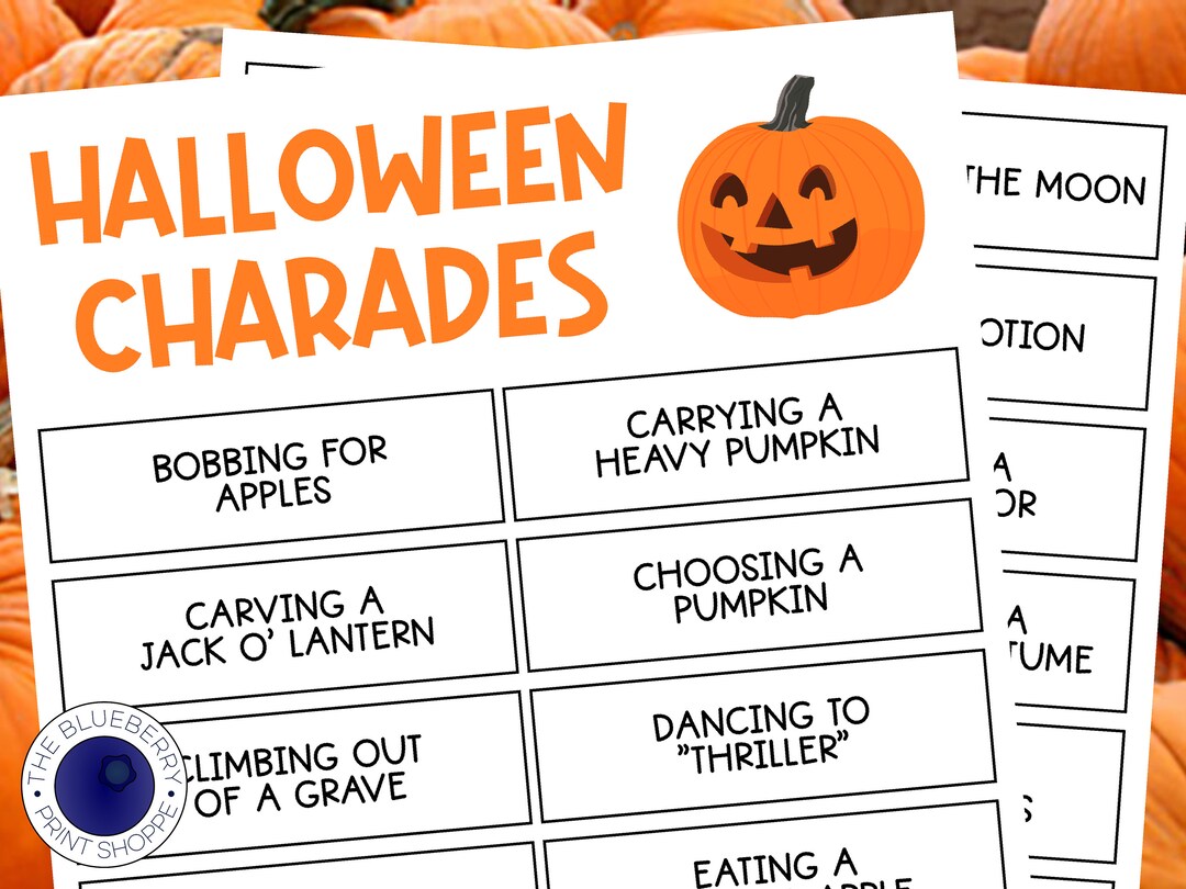 Halloween Charades Game | 34 Words & Phrases to Act Out | Family Game ...