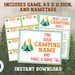 What's Your Camping Name Game WITH NAMETAGS & SIGN | Camping Birthday ...