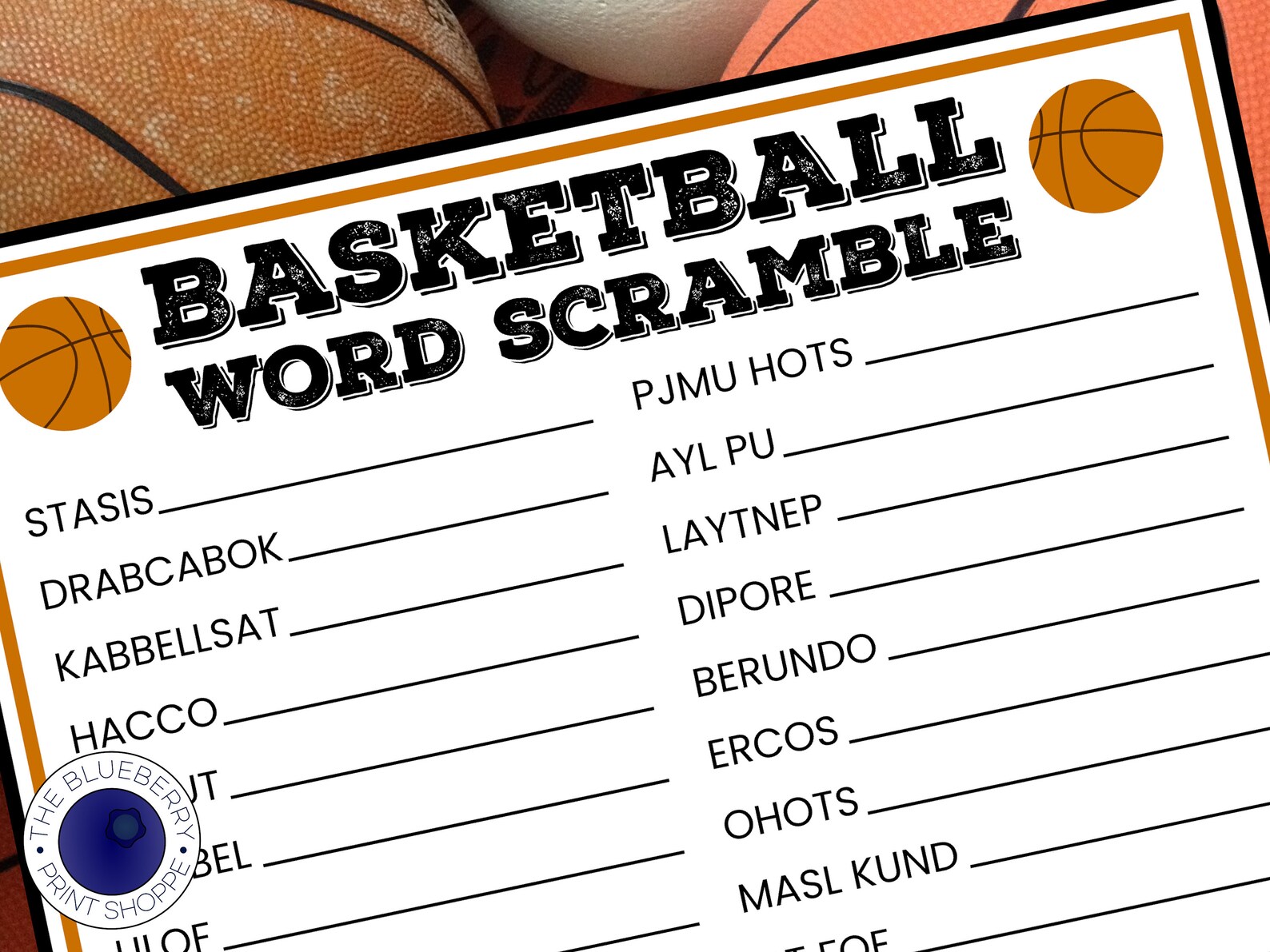 Basketball Game Basketball Word Scramble March Madness - Etsy