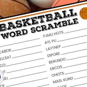 Basketball Game | Basketball Word Scramble | March Madness | Basketball ...