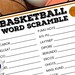 Basketball Game Basketball Word Scramble March Madness Basketball Party ...
