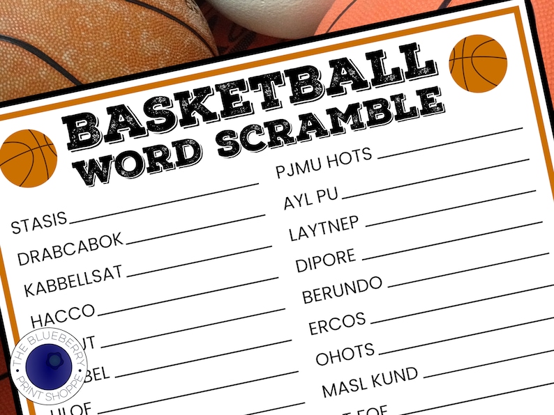 Basketball Game Basketball Word Scramble March Madness - Etsy