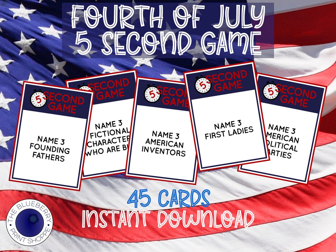 Fourth of July Game | 5 Second Game | Independence Day | America ...