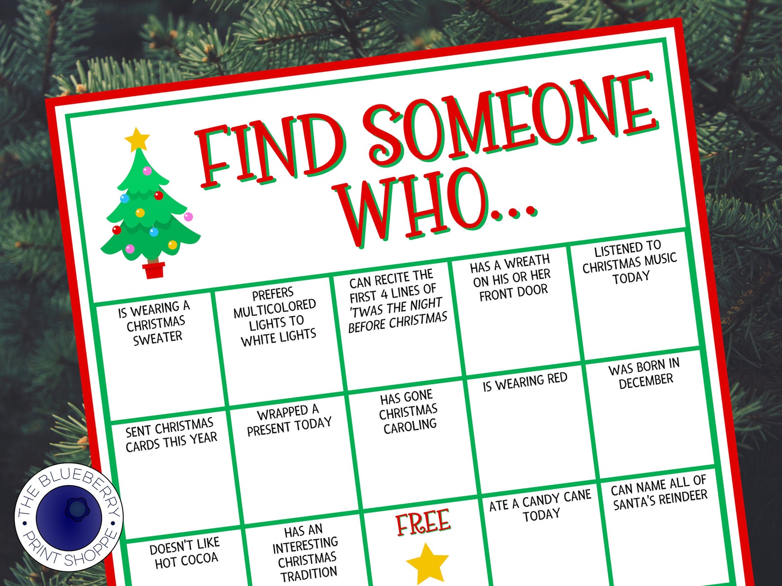 Christmas Find Someone Who | Office Party Game | Classroom Game ...