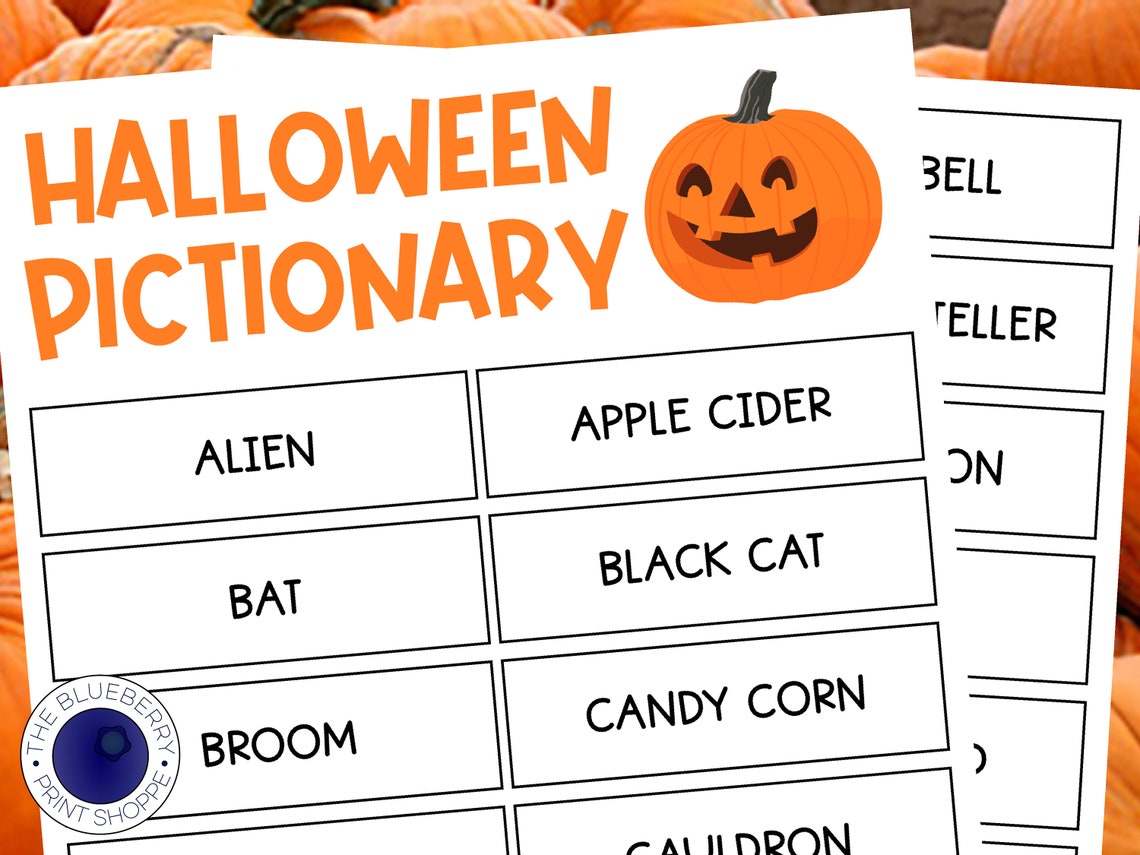Halloween Pictionary Game | 42 Fun Words and Phrases to Draw or Act Out ...