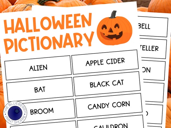 Halloween Pictionary Game 42 Fun Words and Phrases to Draw - Etsy