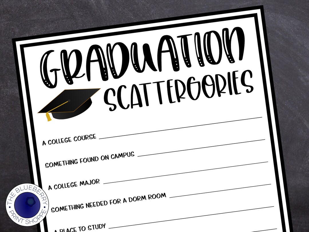 Graduation Scattergories Game | High School Graduation Party Activity ...