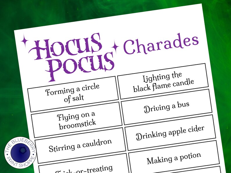 Hocus Pocus Game Bundle 5 PRINTABLE Games Hocus Pocus - Etsy
