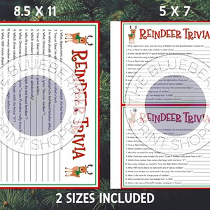 Reindeer Trivia Game | Christmas Trivia | Reindeer Game | Holiday Party ...