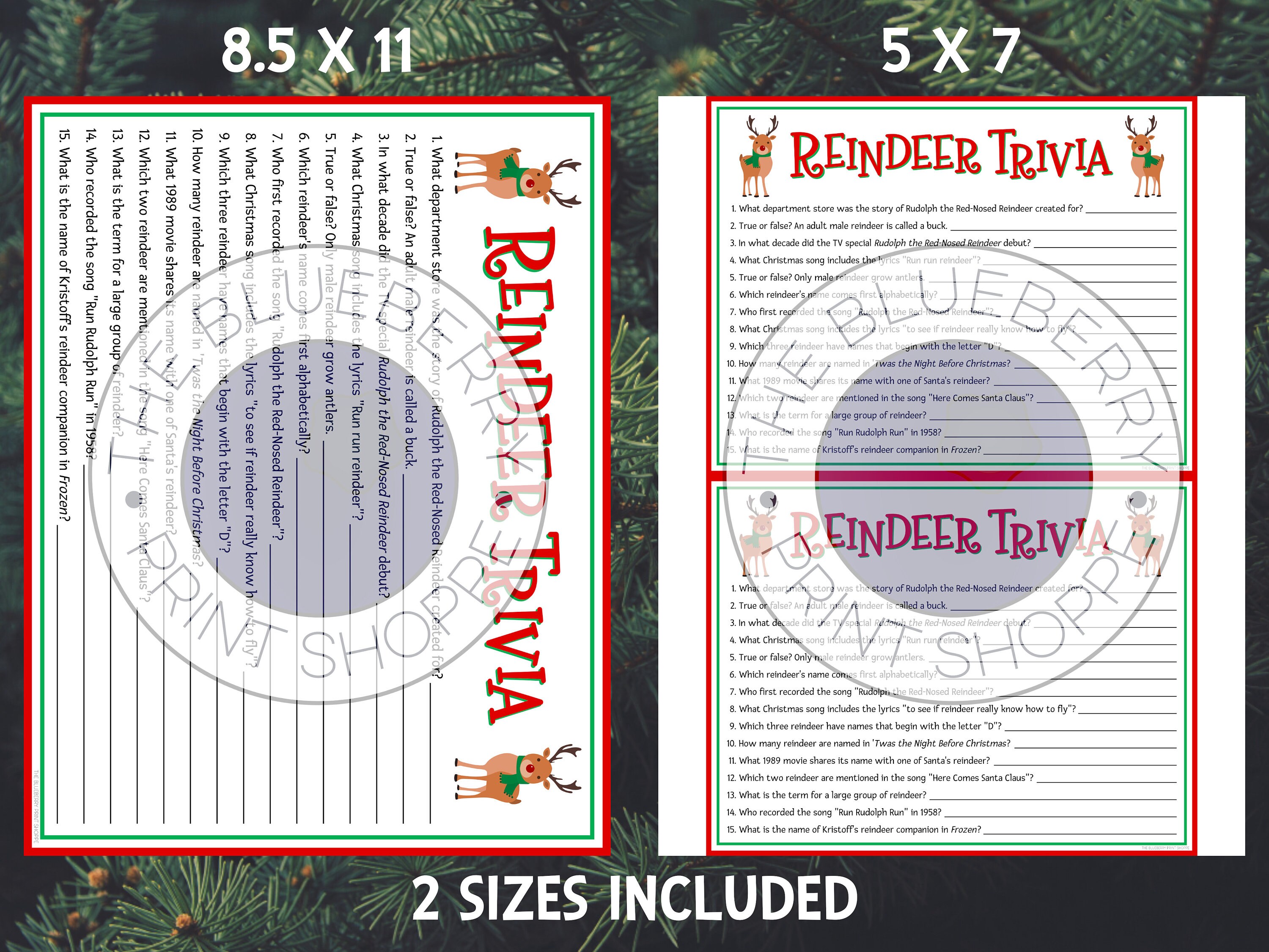 Reindeer Trivia Game | Christmas Trivia | Reindeer Game | Holiday Party ...