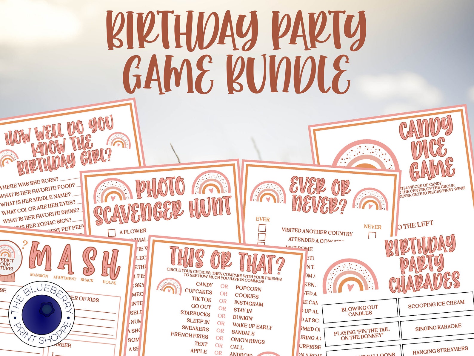 Boho Birthday Party Games 7 Birthday Party Game Bundle Fun - Etsy