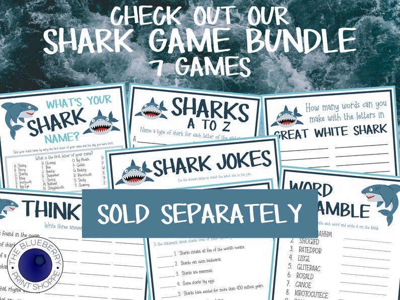 What's Your Shark Name Game WITH NAMETAGS & SIGN | Shark Week | Shark ...