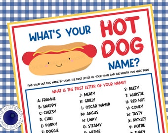 What's Your Camping Name Game WITH NAMETAGS & SIGN - Etsy
