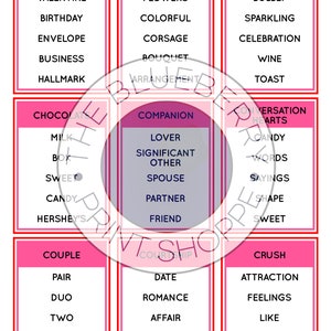 Valentine's Day Taboo Game | Valentine's Game | Valentine Party Game ...