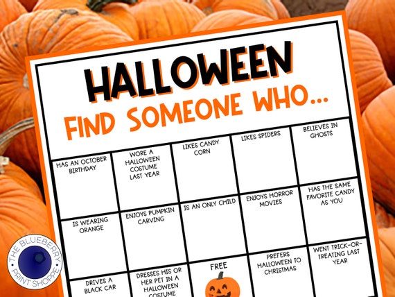 Halloween Find Someone Who Game Icebreaker Human Bingo - Etsy UK