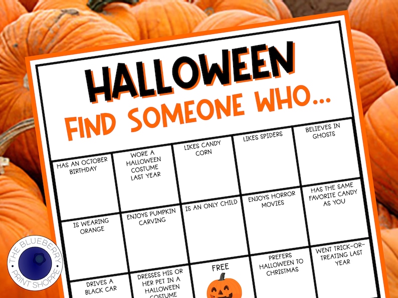 Halloween Find Someone Who Game Icebreaker Human Bingo - Etsy