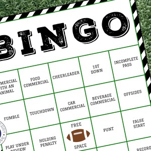 Super Bowl Bingo Football Bingo Party Game Super Bowl Bingo Cards 20 ...