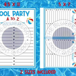 Pool Party A to Z Game | Pool Party Theme | Dive in | Swimming Party ...